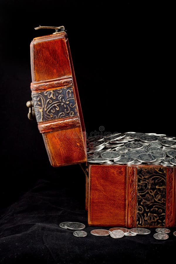 Treasure Chest. Isolated on a White Background Stock Image - Image of ...