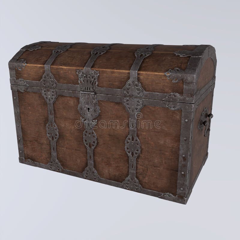 Treasure Chest Isolated on White Background Stock Illustration ...