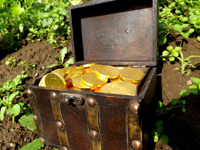 Treasure chest stock image. Image of gold, money, cave - 34936607