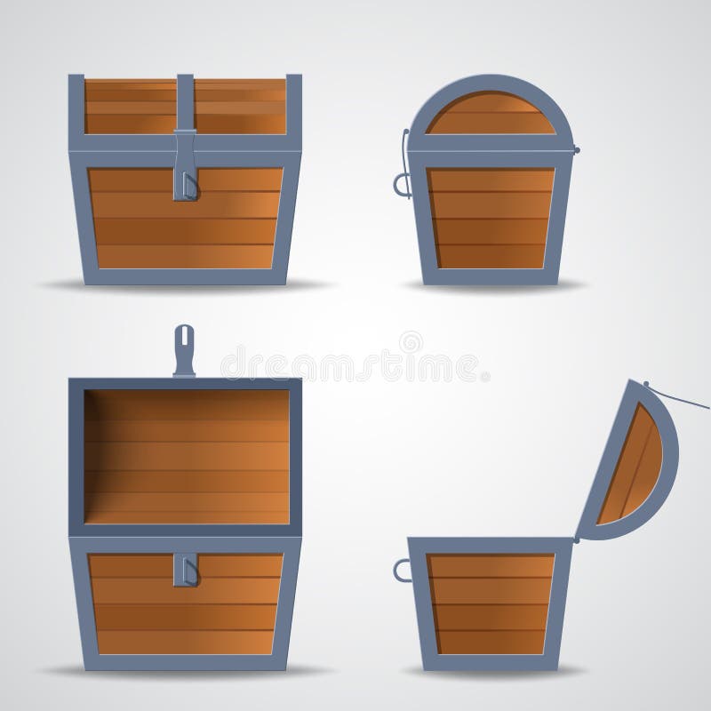 Treasure Chest flat stock vector. Illustration of open - 112466129