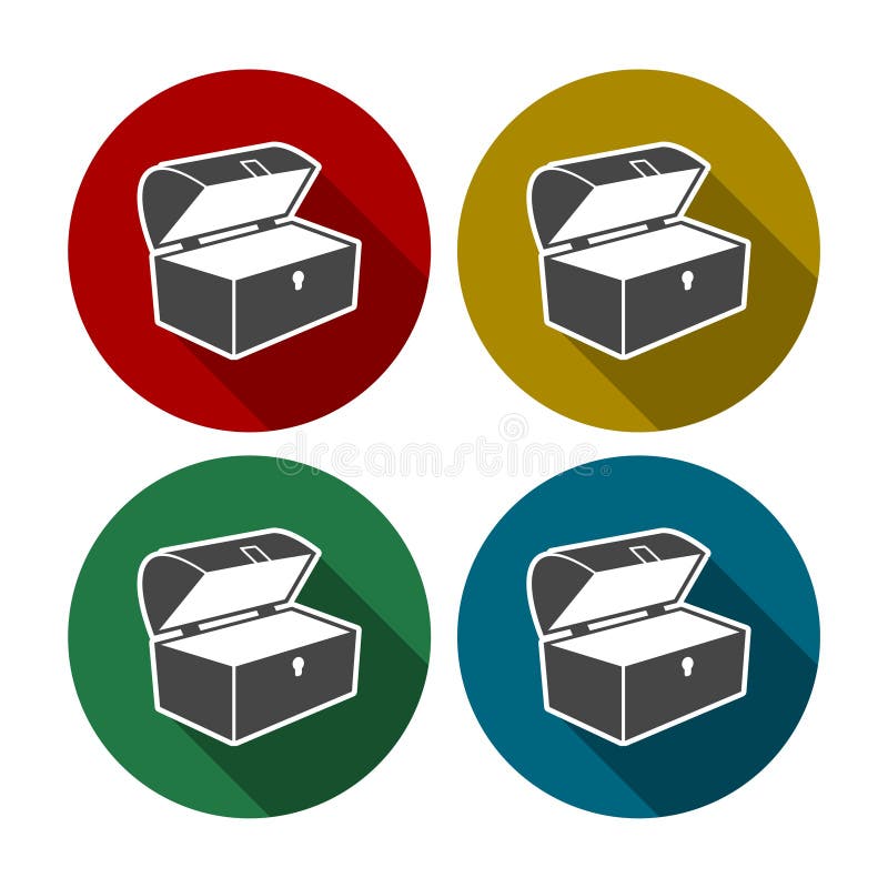 Treasure Chest Open Vector Icon Stock Vector - Illustration of padlock ...