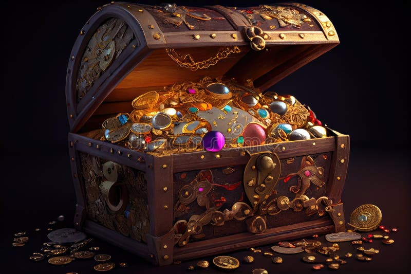 Treasure Chest Overflowing with Gold Coins and Jewels Stock ... Treasure Chest Overflowing with Gold Coins and Jewels Stock ...