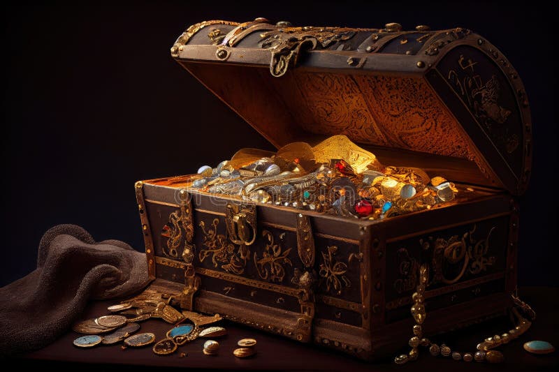 Treasure Chest Overflowing with Gold Coins and Jewels Stock ... Treasure Chest Overflowing with Gold Coins and Jewels Stock ...