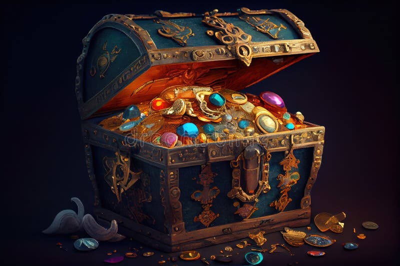 Treasure Chest Overflowing with Gold Coins and Precious Gems Stock ... Treasure Chest Overflowing with Gold Coins and Precious Gems Stock ...