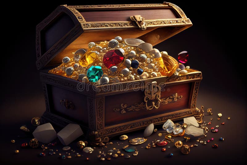 Treasure Chest Overflowing with Gold, Diamonds and Precious Gems Stock ... Treasure Chest Overflowing with Gold, Diamonds and Precious Gems Stock ...