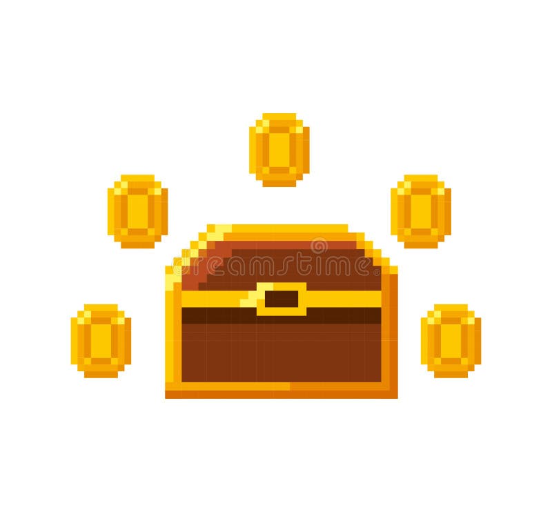 Treasure Chest Pixelated Icon Stock Illustration - Illustration of ...