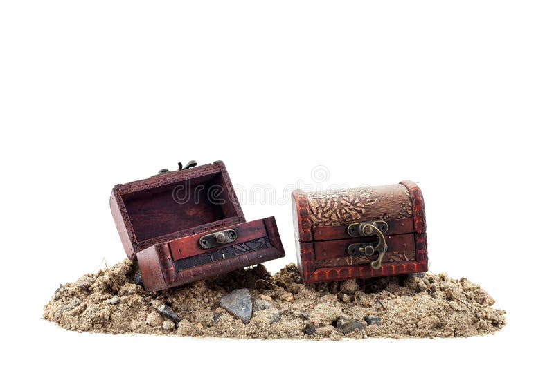 Compass Treasure Chest Soil White Background Stock Photos - Free ...