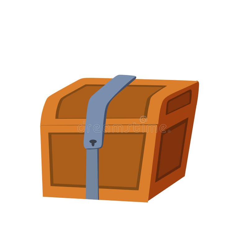 Treasure Chest. Vector Cartoon Illustration Stock Vector - Illustration ...