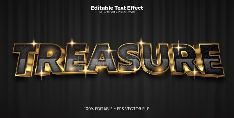Treasure Editable Text Effect in Modern Trend Style Stock Vector ...