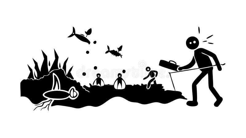 Treasure Hunt and Digging for Hidden Resources, Vector Design ...