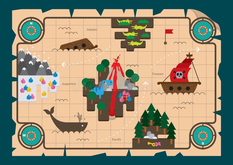 Treasure Hunt Map Stock Illustrations – 894 Treasure Hunt Map Stock ...