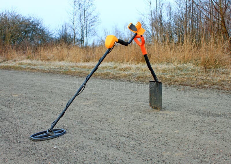 Treasure Hunter Equipment. Metal Detector and Shovel Stock Image ...