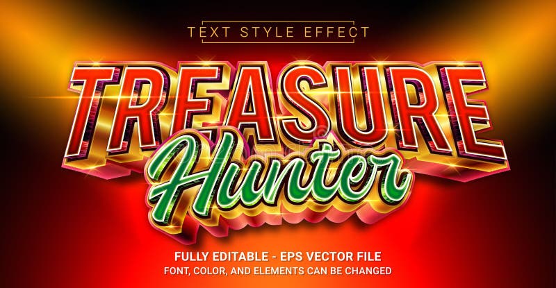 Treasure Hunter Text Style Effect. Editable Graphic Text Template Stock ...