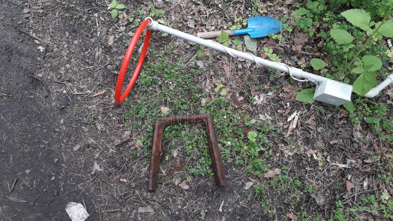 Treasure Hunting Antiques with a Metal Detector Stock Photo - Image of ...