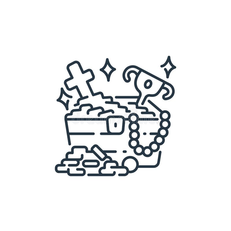Treasure Icon Vector from Pirate Concept. Thin Line Illustration of ...