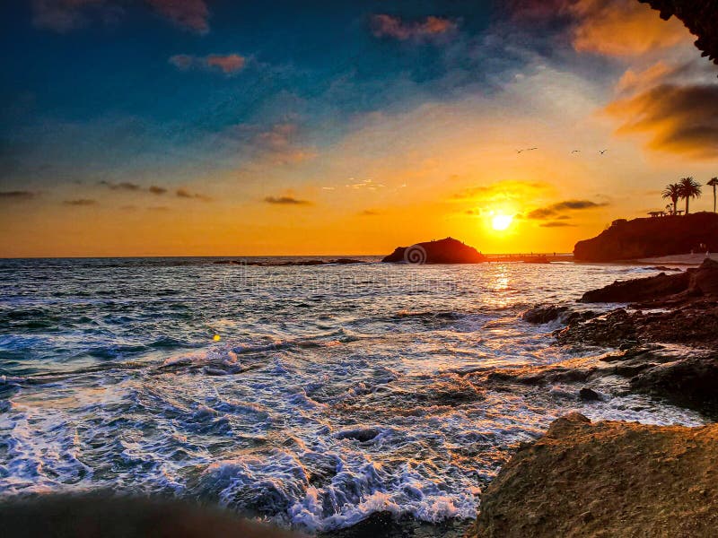 Treasure Island Beach Sunset Stock Image - Image of island, cloud ...