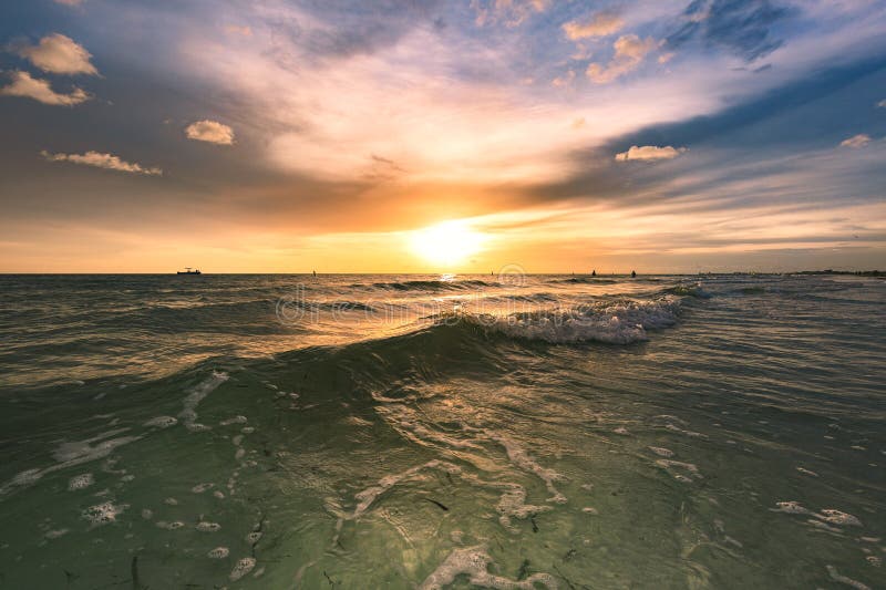 Treasure Island Beatiful Sunset Stock Photo - Image of hours, dramatic ...