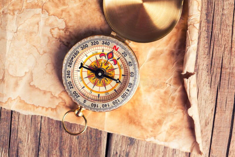 Treasure map with compass stock photo. Image of wrinkled - 36377778