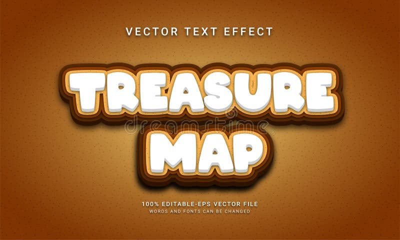 Treasure Map Editable Text Effect Themed Wild Adventure Stock Vector ...