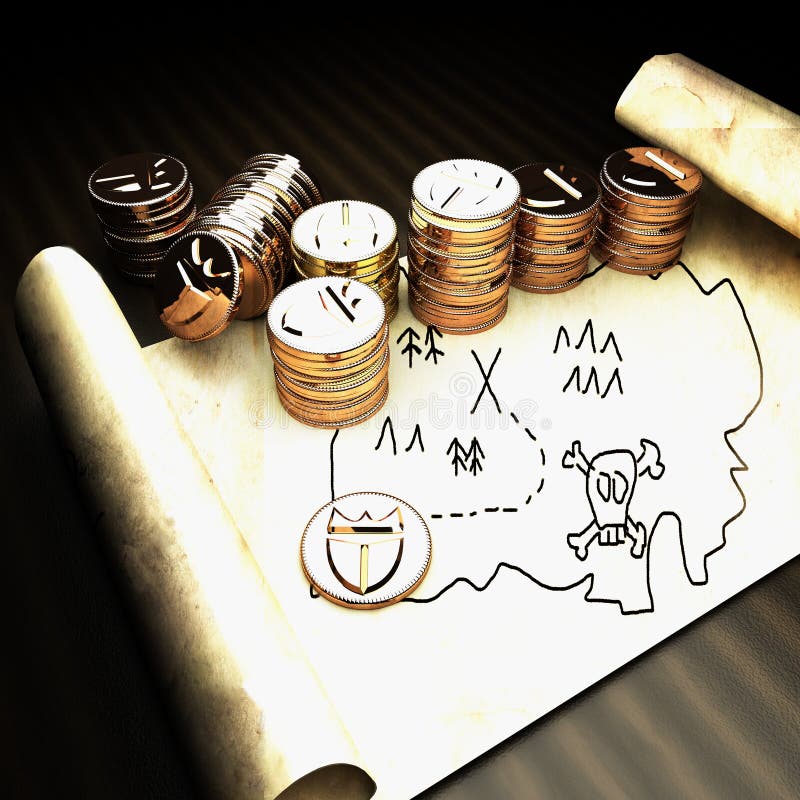 Treasure Map stock illustration. Illustration of adventure - 57173134