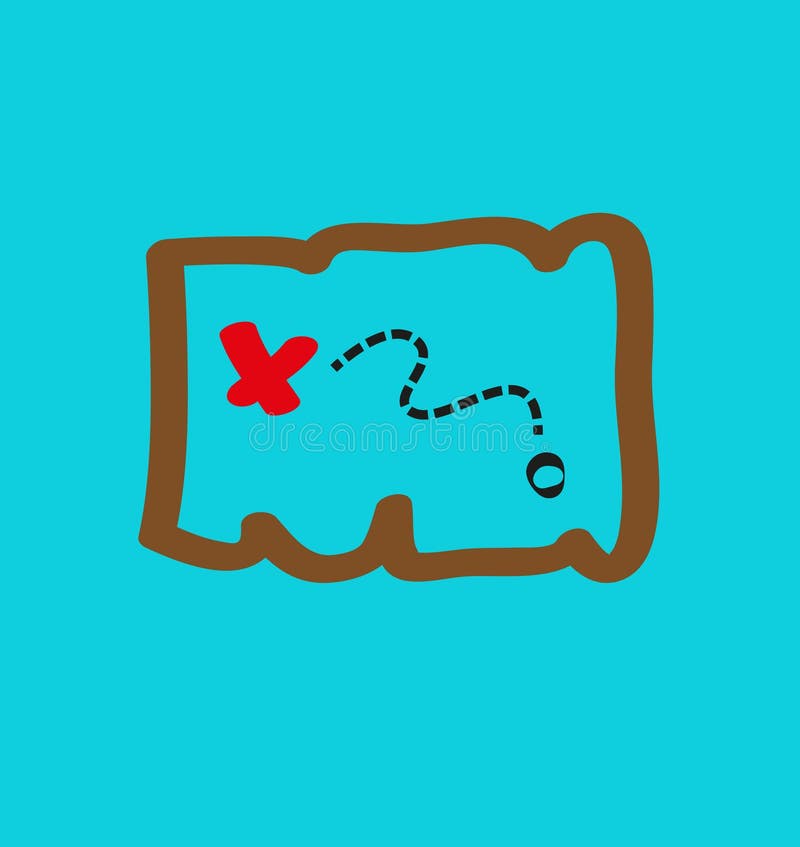 Treasure map icon stock vector. Illustration of chest - 73556730