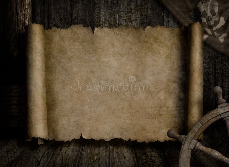 Treasure Map Over Other Pirates Accessories Stock Image - Image of ...