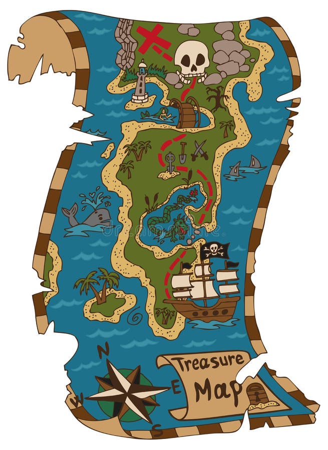 Mermaid Treasure Map Stock Illustrations – 658 Mermaid Treasure Map ...