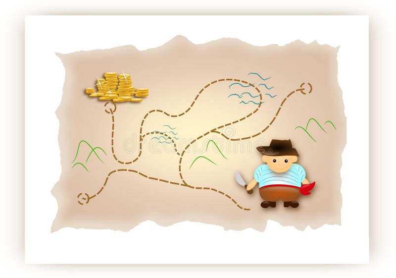 Treasure map stock illustration. Illustration of hoard - 40222708