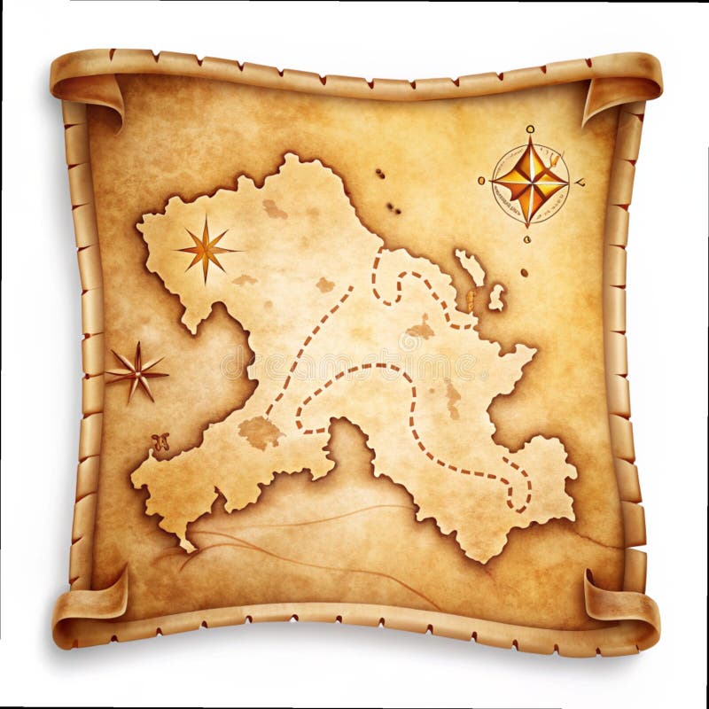 Treasure Map Symbol Isolated Stock Illustration - Illustration of ...