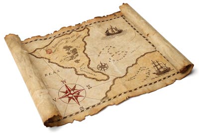 Treasure Medieval Map Isolated 3D Illustration Stock Illustration ...