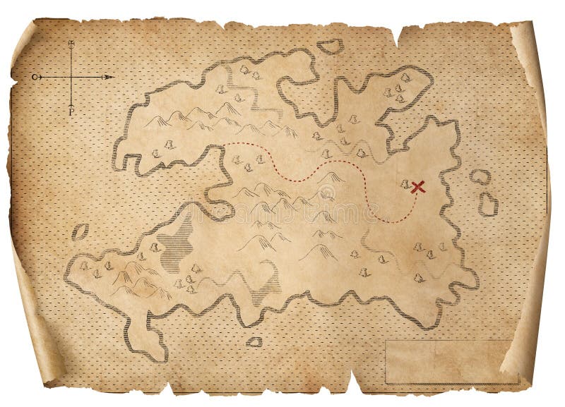 Treasure Medieval Map Isolated 3d Illustration Stock Illustration ...