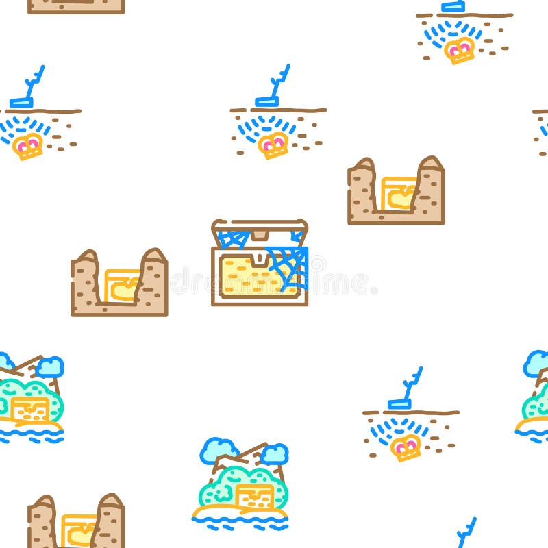 Treasure Precious and Antique Vector Seamless Pattern Stock Vector ...