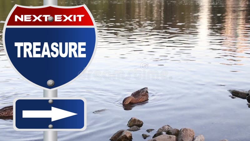 Treasure road sign stock video. Video of bright, planning - 43688097