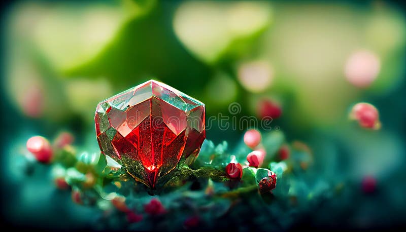 Treasure Ruby in a Fairy Tale. Fairy Ruby Stone. 3d Digital ...