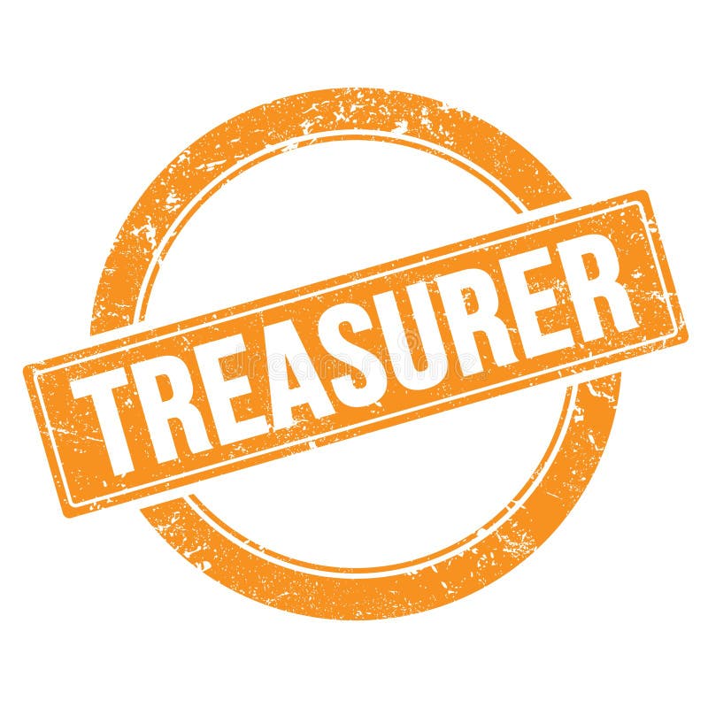TREASURER Text on Orange Grungy Round Stamp Stock Illustration ...