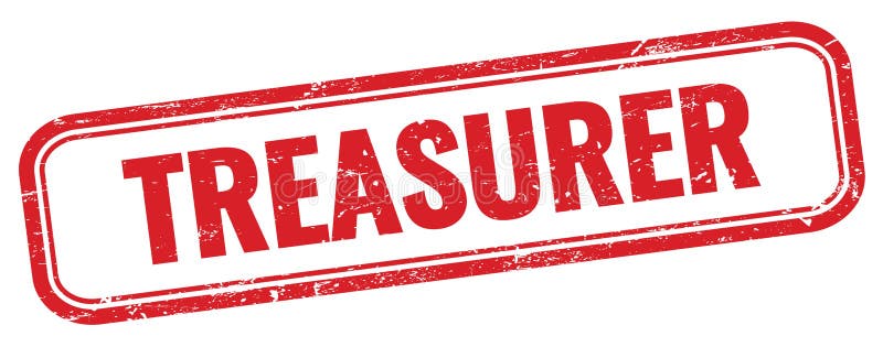 TREASURER Text on Red Grungy Stamp Stock Illustration - Illustration of ...