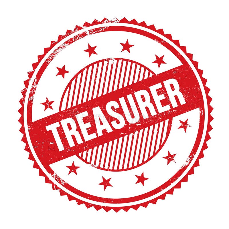 TREASURER Text Written on Black Grungy Round Stamp Stock Illustration ...