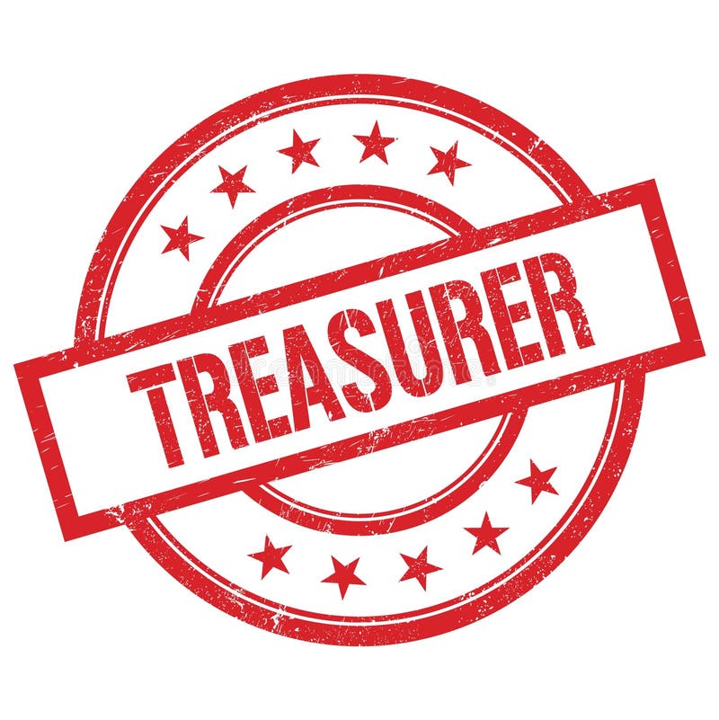 TREASURER Text Written on Red Vintage Round Stamp Stock Illustration ...