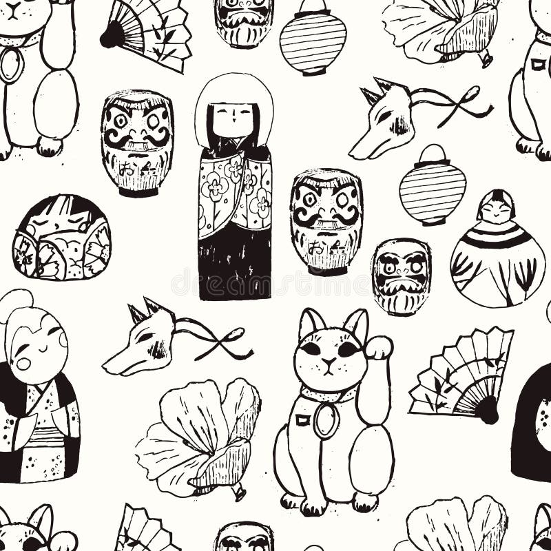 Treasures from Japan. stock illustration. Illustration of collection ...