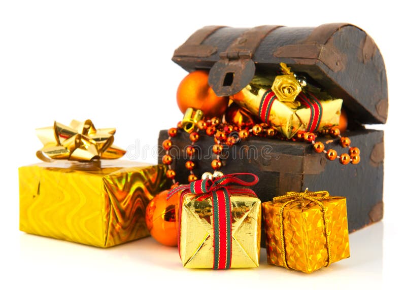 Treasury box for Christmas stock image. Image of balls - 22305709
