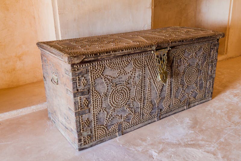 Treasury Chest in Jabrin Castle, Om Stock Photo - Image of arab, wood ...