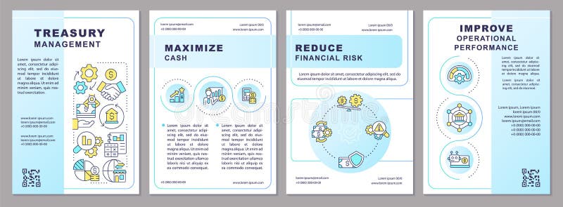 Treasury Management Light Blue Brochure Template Stock Vector ...