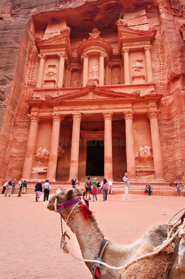 Treasury in Petra, Jordan editorial stock image. Image of architectural ...