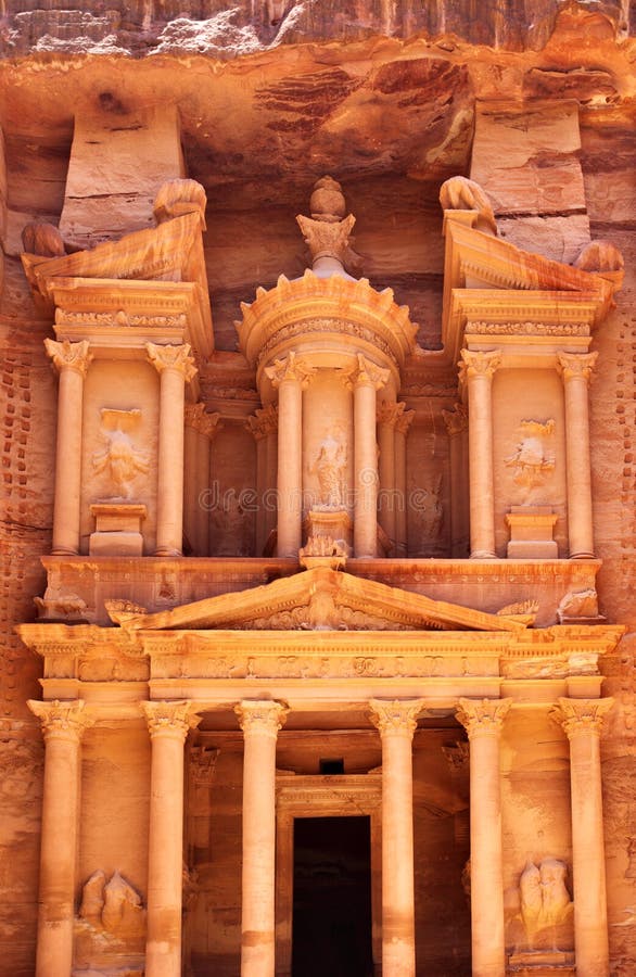 Treasury temple at Petra stock image. Image of east, asia - 9577907