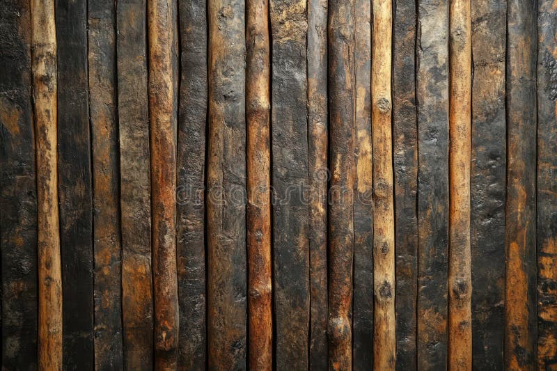 Treated Wooden Trunks Stacked for Industrial Processing Background ...