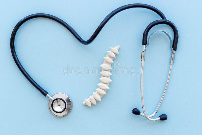 Treatment of Osteochondrosis - Medical Spine Model with Stethoscope ...