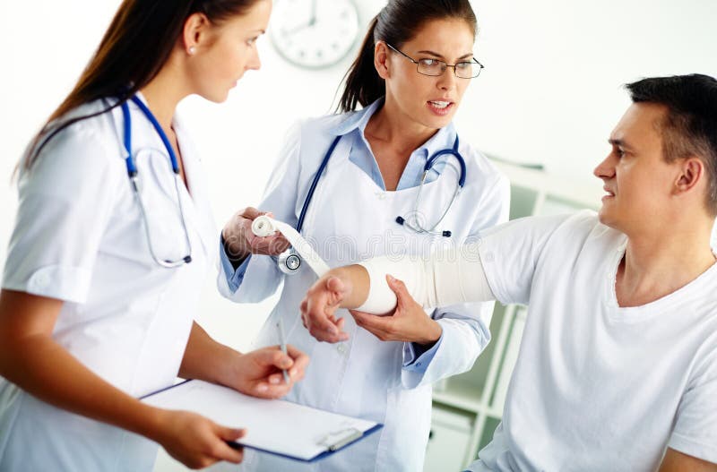 Treatment of patient stock image. Image of broken, adult - 23867557