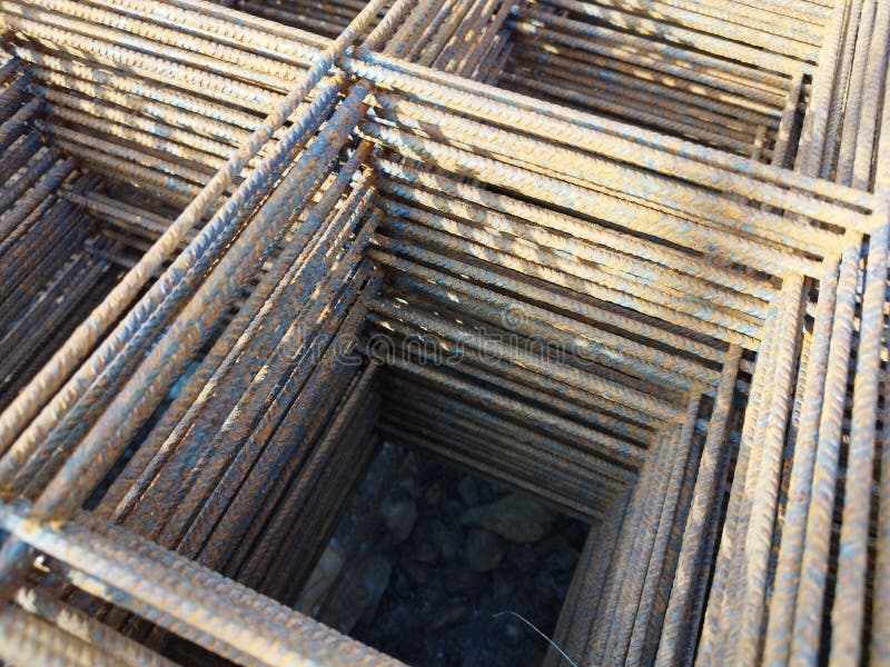 Ironworks, Iron Mesh on a Construction Site Stock Photo - Image of ...