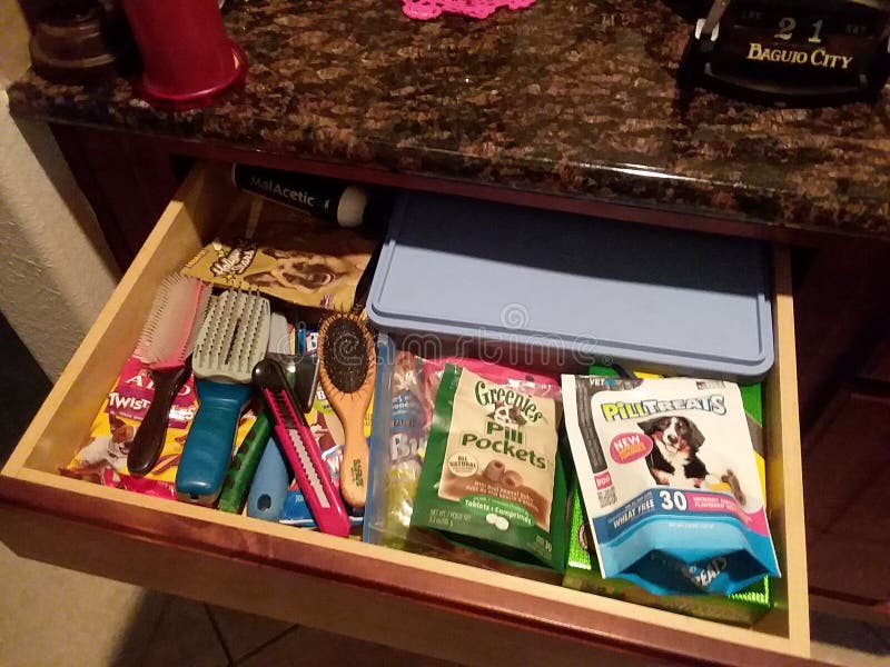 Drawer of goodies editorial stock image. Image of drawer - 122668904