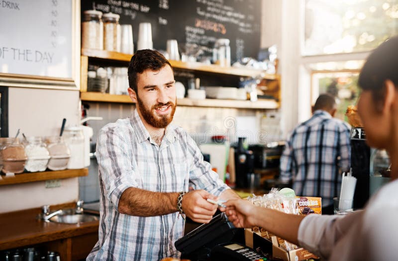 He Treats Every Customer with Kindness. a Shop Assistant Helping a ...